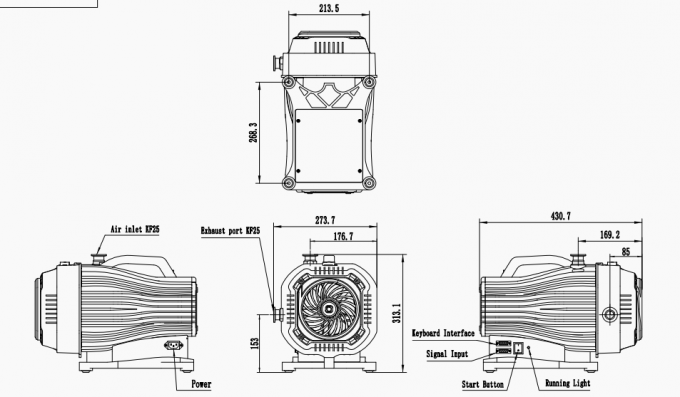 10m3/h Air Cooled Oil Free Vacuum Pump Dry Scroll Vacuum Pump